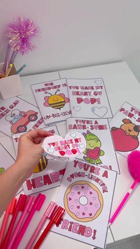 Valentine's Day Friendship Cards PALentines | Low Prep Color & BW Templates