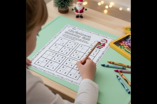 Christmas Sudoku 4x4 – 200 Puzzles (50 Pages) | Easy Holiday Logic Puzzles
