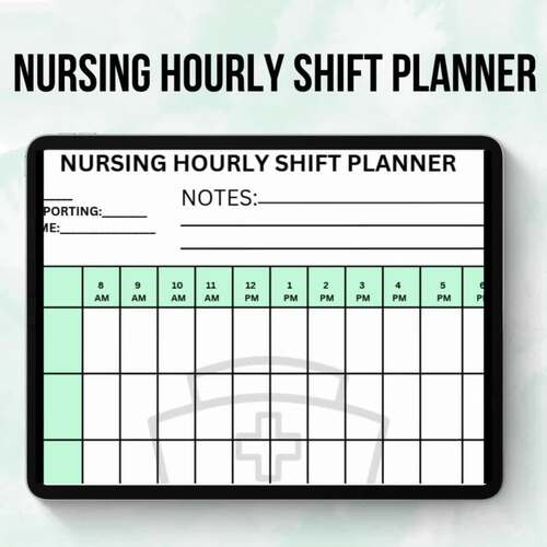 Nurse Hourly Shift Planner Editable | 4 Patient Medication | Report ...