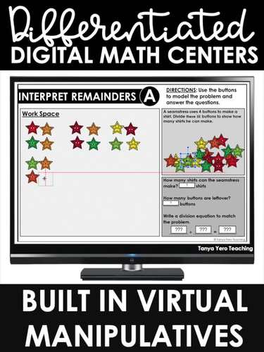 4th Grade Differentiated Digital Math Centers Algebraic Thinking