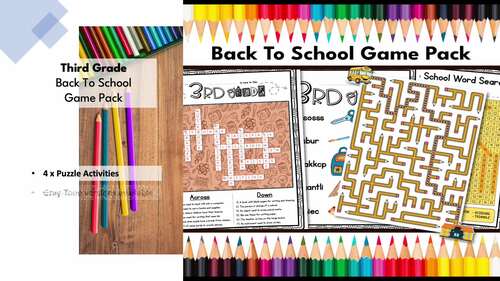 3rd Grade Back To School Maze, Word Scramble, Crossword & Wordsearch ...