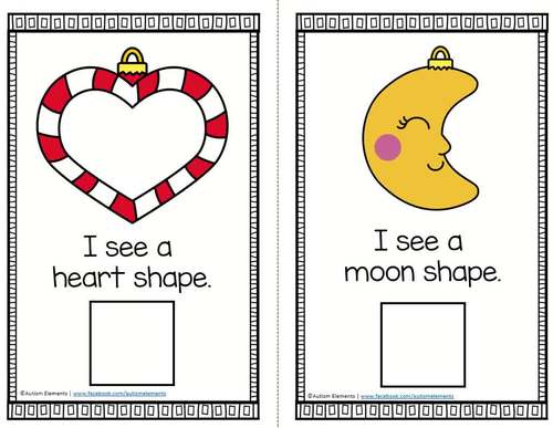 Learning Shapes Interactive Adapted Book - Winter Theme- Christmas- SPED