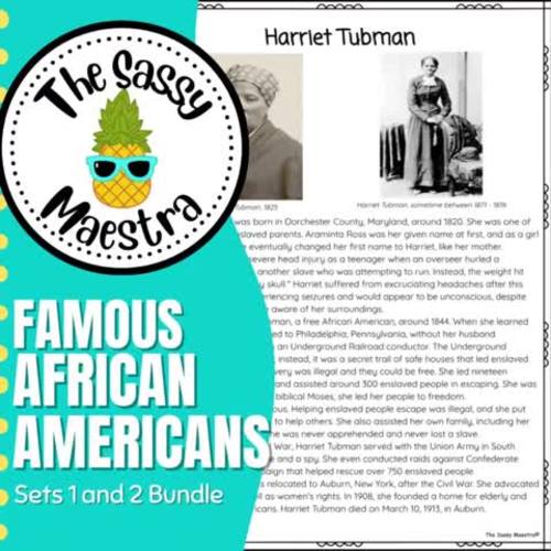 Black History Month Famous African Americans Reading Passages Bundle