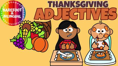 Thanksgiving Adjectives Clipart | Grammar Thanksgiving Clipart | TPT