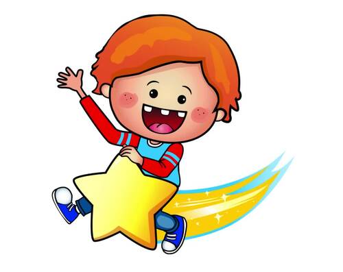 Shooting Stars Kids Clipart. Black and White and full color images.