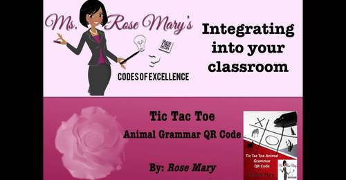 Tic Tac Toe Animal Grammar QR Code Overview Video | TPT