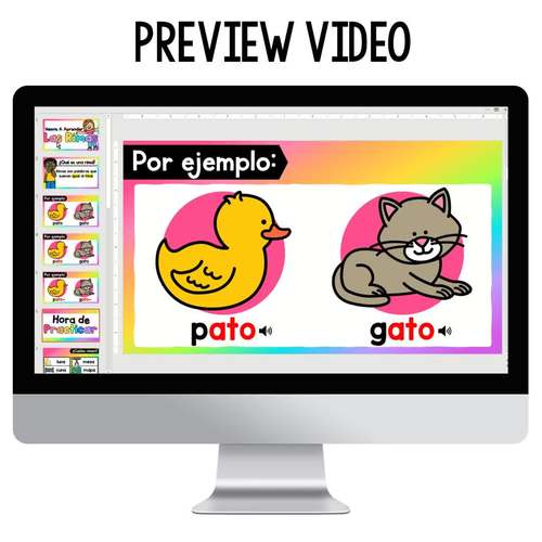 Spanish Literacy Lessons | Interactive PowerPoint | Growing Bundle