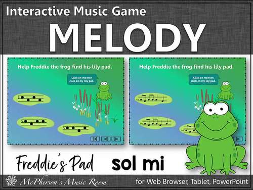 Solfege | Interactive Melody Game Sol Mi {Freddie's Pad} by Linda McPherson