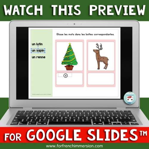 French Christmas Vocabulary Activity for Google Slides™ | Noël | TPT