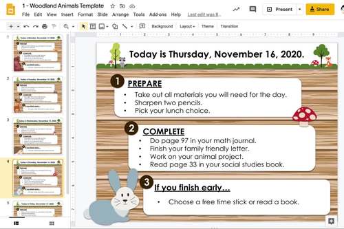 Editable Morning Work Presentation Google Slides PPT Template ...