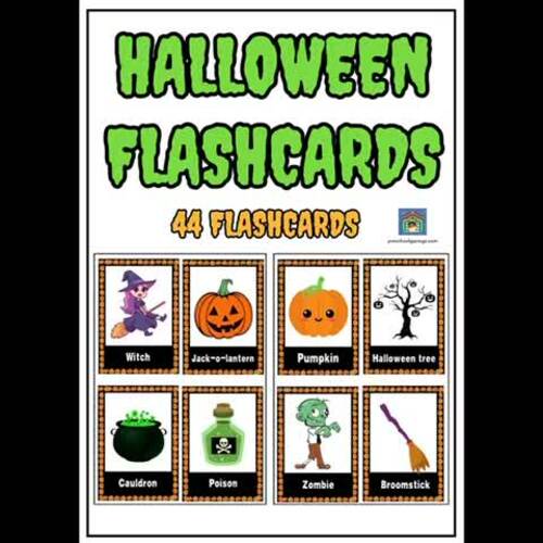 44 Halloween Flashcards by Preschool Garage | TPT