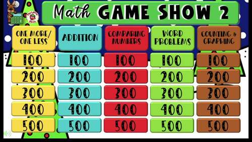 Christmas Kindergarten Math Game Show - PPT Game + Printable Worksheet ...