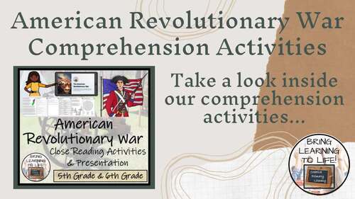 American Revolutionary War Close Reading Comprehension | 5th–6th Grade