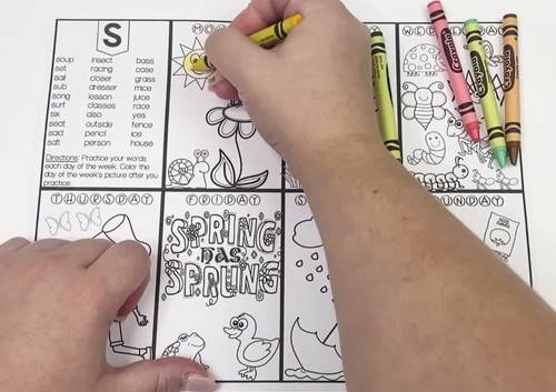 Spring Articulation Homework by Speech Tea | TPT