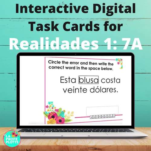 Realidades Auténtico 1 Capítulo 7A BOOM CARDS by La Profe Plotts