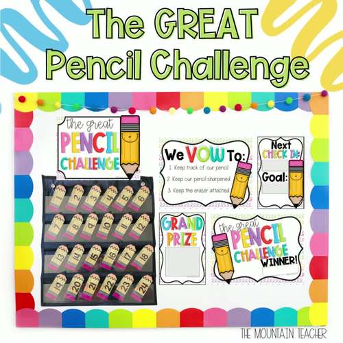 The Great Pencil Challenge Editable Bulletin Board or Google Slides