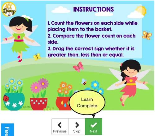 Spring Count Comparison Math Inequality Boom Cards by Teacher Kimmy