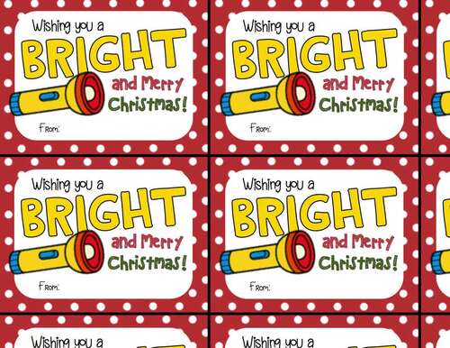 Flashlight Winter Holiday (Christmas) Gift Tag- Wishing you a BRIGHT ...