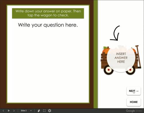 Google Slides PPT Game Template | Editable Self-Checking | Pumpkin Patch