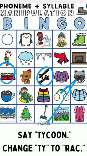 Phoneme and Syllable Manipulation BINGO Growing BUNDLE by The OG SLP