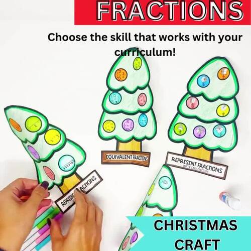 3D Christmas Tree Fractions Craft – Fractions Activity for Grades 3-5
