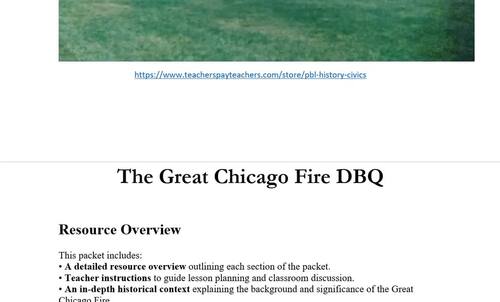 The Great Chicago Fire DBQ by PBL History & Civics | TPT