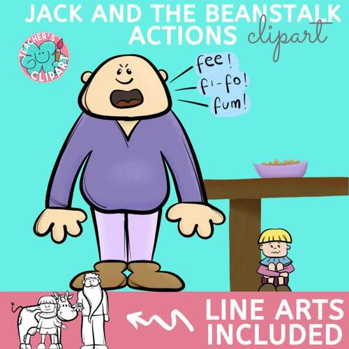 Jack and the Beanstalk actions and verbs Clip Art by Teacher's Clipart