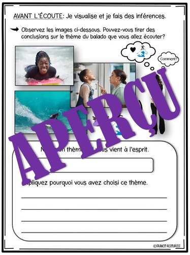 French podcast listening activities | le surf | Women's History Month