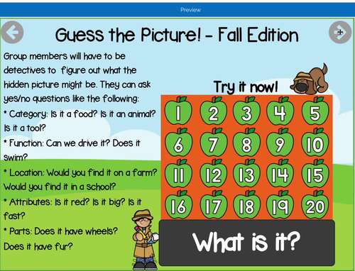 Flash Deal! Guess the Fall Mystery Picture Boom Cards™ Speech Therapy ...