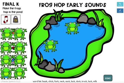 Frog Hop! Speech Therapy BOOM Cards: Early Sounds (Distance Learning)