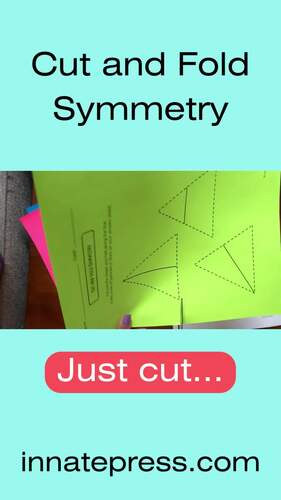 Cut and Fold Lines of Symmetry Shapes Worksheets 2nd 3rd 4th Grade