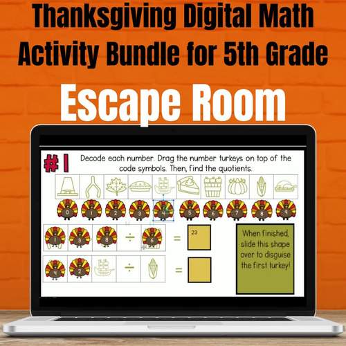 Digital Thanksgiving Math Activities & Centers for 5th Grade | Distance ...