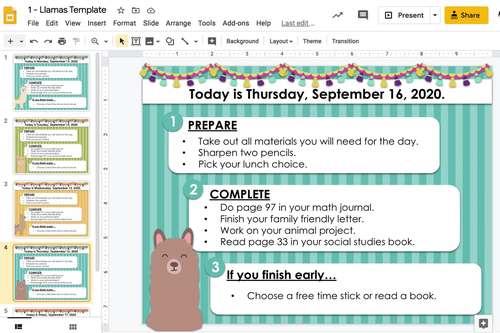 Editable Morning Work Presentation Google Slides PowerPoint Templates ...