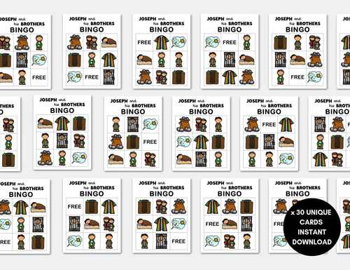 Joseph and His Brothers Bible Story Bingo Game Sunday School | TPT