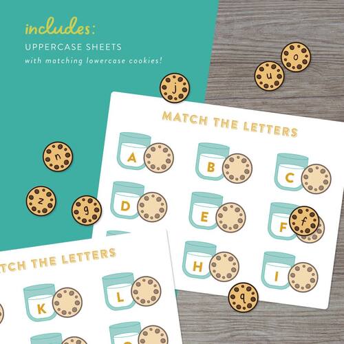 Alphabet Milk and Cookies Matching Game by Magpie Printables | TPT