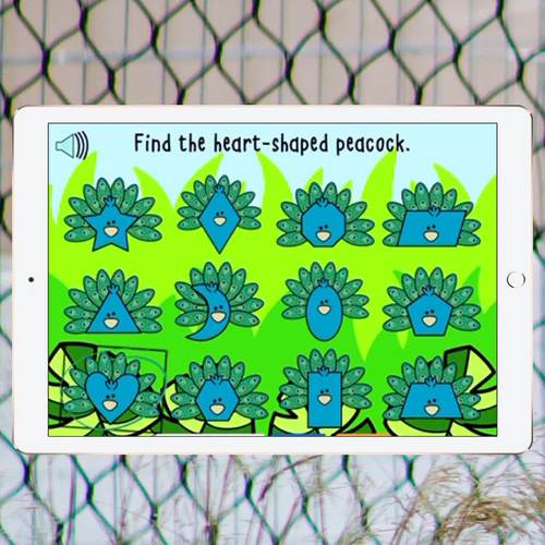 Find the zoo animal shapes | BOOM CARDS with audio | HEART | TPT