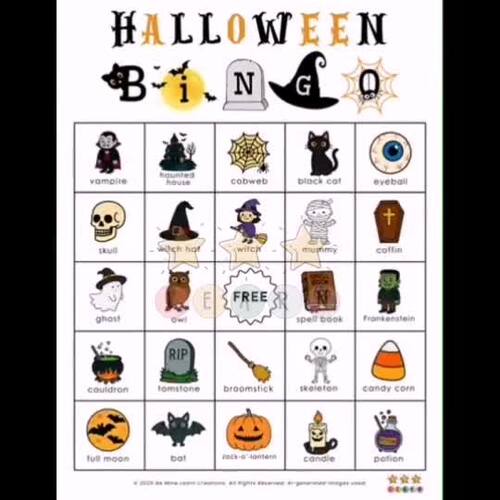 Halloween Bingo Game | Rhyming Riddles | Halloween Activities (Color / BW)