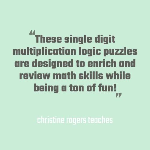 Math Logic Puzzle Multiplication Enrichment Year Long Digital Resources