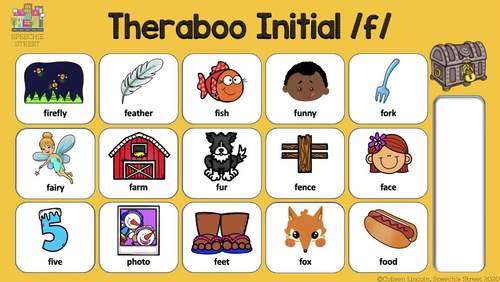 Theraboo - /f/ Articulation, Cariboo for Teletherapy by Speechie Street