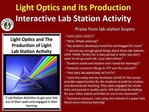 Light Optics and its Production - 7 Engaging Lab Station Activities