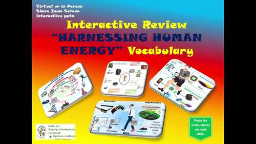 Science Harnessing Human Energy Vocabulary Interactive Review | TPT