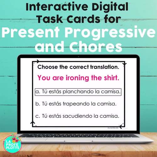 Digital Task Cards for Using Present Progressive with Chores | Distance ...