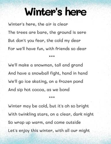 Winter Wonders. Poems for 3rd Graders. A Collection of Fun ...