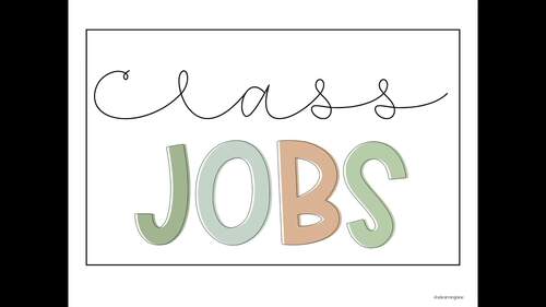 Modern Neutral Classroom Jobs Display | Editable | Calm Colors | TPT