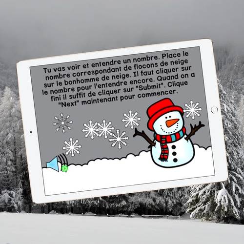 Compte jusqu'à 10 | Les flocons de neige | Cartes Boom avec audio