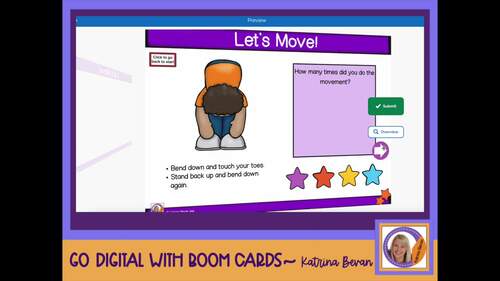 Boom™Cards: Let's Move! Easy movement breaks by Katrina Bevan | TPT