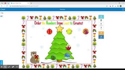 Christmas Math Boom Cards Ordering Numbers from Least to Greatest ...