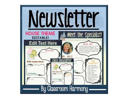 Classroom Newsletter Template Editable - Meet the Teacher / Specialist