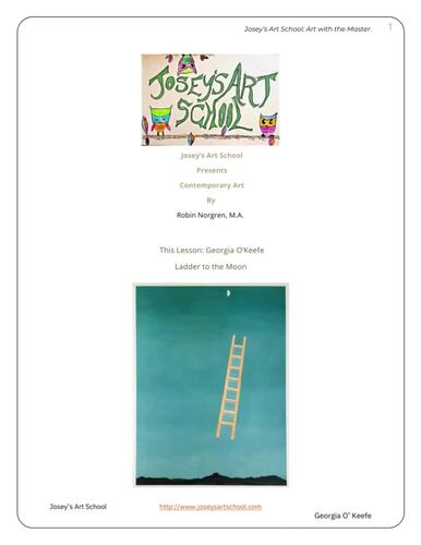 Georgia O'Keefe Art Lesson Ladder to the Moon Grade 1st to 4th Grade ...