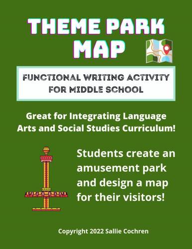 Theme Park Map (Functional Writing Activity/Map Skills for Middle School)